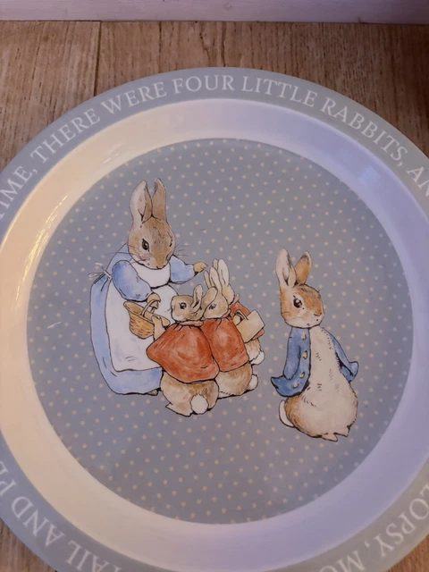 BEATRIX POTTER PETER Rabbit Soft Toy Plush & Dinner Plastic Plate Set ...