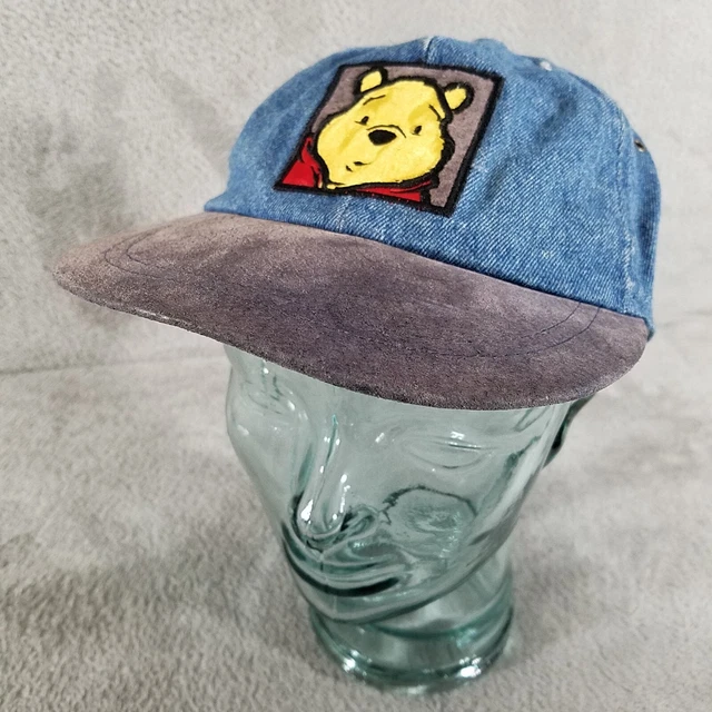 VINTAGE DISNEY HAT Winnie the Pooh Blue Denim Embroidered Fitted ...