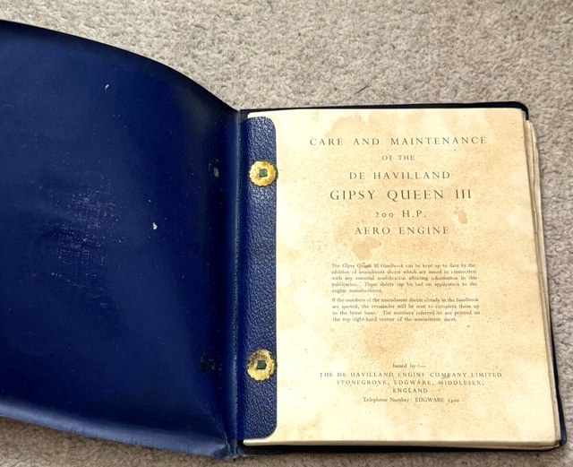 CARE AND MAINTENANCE of the De Havilland Gipsy Queen lll 200 H.P. Aero ...