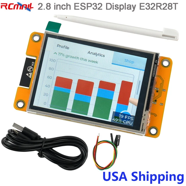 2.8& ESP32 SPI Display Resistive Touch Screen Module ILI9341V TFT LCD ...