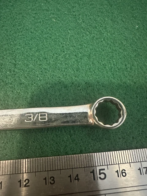 SNAP ON 3/8& Oex12B 12 Point Sae Flank Drive Open Box End Wrench $17.94 ...