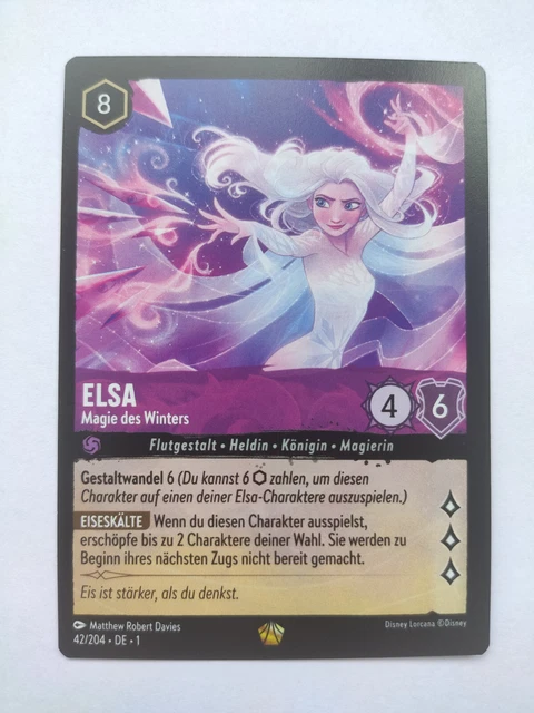 DISNEY LORCANA KARTE Elsa - Magie des Winters 1TFC 42/204 Legendär ...