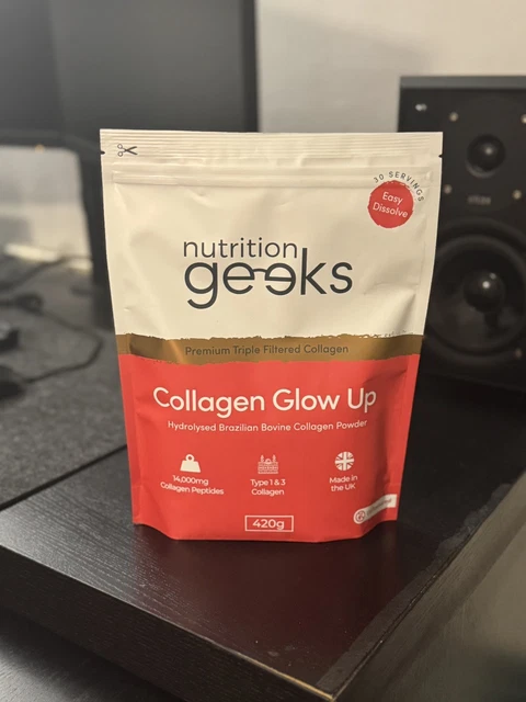 NUTRITION GEEKS COLLAGEN Glow Up Powder 14000mg, 420g, 30 Servings, 2 ...
