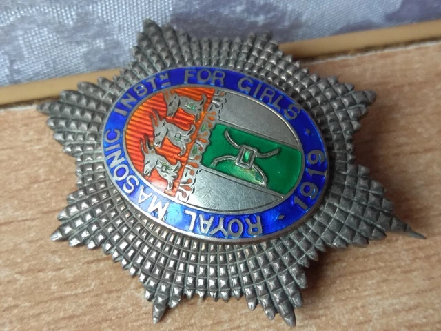 RARE VINTAGE OLD antique Badge medal award royal Masonic enamel 1919 ...