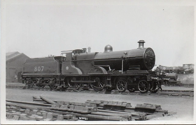 EX MR LMS CLASS "990" 4P 4-4-0 No 807 UNKNOWN MPD R/PHOTO on a POSTCARD ...