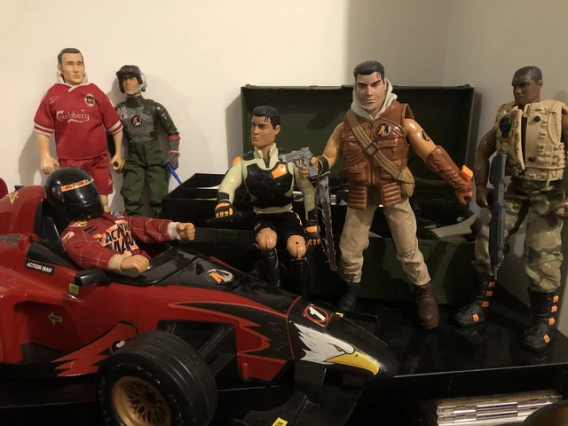 HASBRO ACTION MAN F1 Racing Car & driver Ammo case figures & more used ...