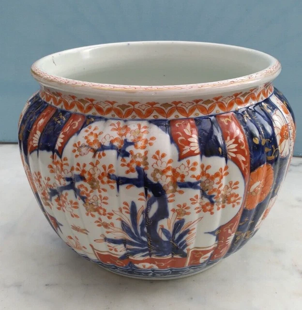 GRAND CACHE POT Ancien En Porcelaine Imari Japon.xix° Diametre 26Cm EUR ...