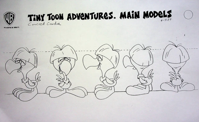 TINY TOON ADVENTURES Character Model Sheet Archival Copy WB 1990 £4.76 ...