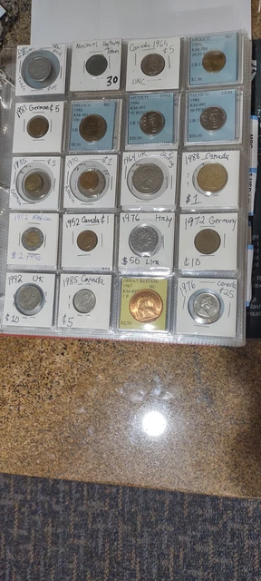 FOREIGN COINS ENGLAND Canada Germany Mexico Circulated Some Almost ...