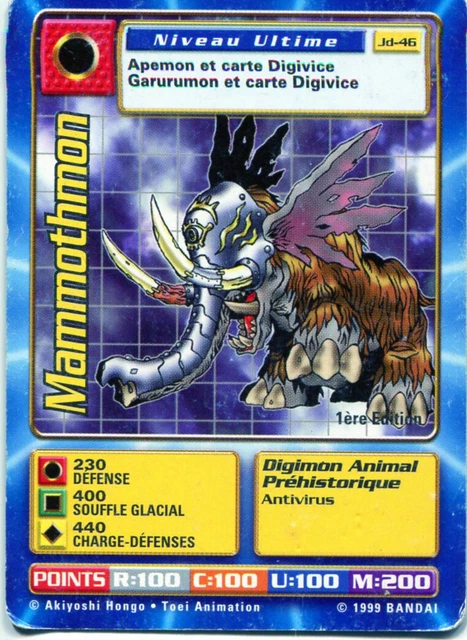 MAMMOTHMON 1ÈRE ÉDITION (JD-46) [Carte Digimon] EUR 4,76 - PicClick FR