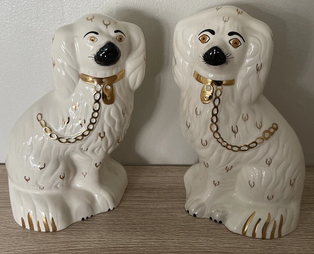 VINTAGE PAIR OF Flat Back Mantle Piece Wally Dogs, 23cm £78.00 ...