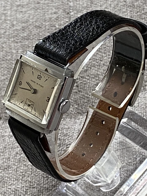 VINTAGE 50’S MEN'S WATCH ANCRE 15 RUBIS MILITARY STYLE RARE SWISS ...