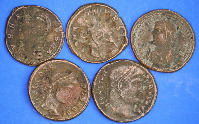 ROMAN BRONZE FOLLIS coins including Constantine I & II AD 317-337 ...