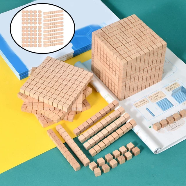 WOODEN BASE TEN Blocks Classroom Home Math Manipulative Package A £9.65 ...