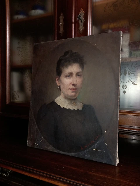 FRZ. PORTRAIT DAMENBILDNIS Original junge Frau Mitte 19. Jhd. Armand ...