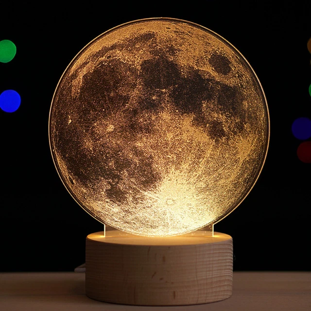 3D PRINTED LED Moon Lamp LED Night Light USB Charging Desk Lamp for ...