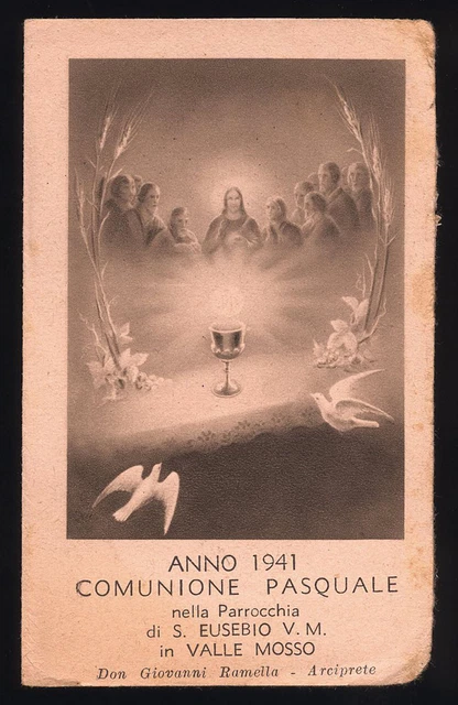 SANTINO -HOLY CARD COMUNIONE PASQUALE STRESA 1900 EUR 5,00 - PicClick IT