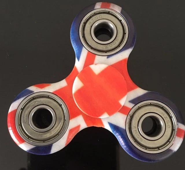 UNION JACK TRIPLE finger hand spinner fidget spinning toy steel bearing ...