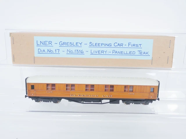 OO GAUGE LNER Gresley Teak D. 17 Sleeper 1st Coach 1316 Lawrence Scale ...