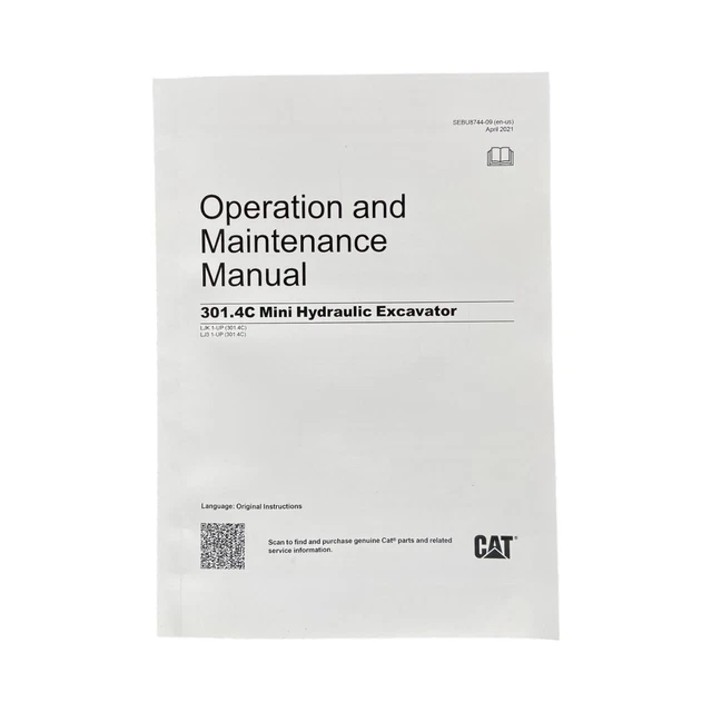 CATERPILLAR CAT 301.4C Mini Hydraulic Excavator Operators Manual $116. ...