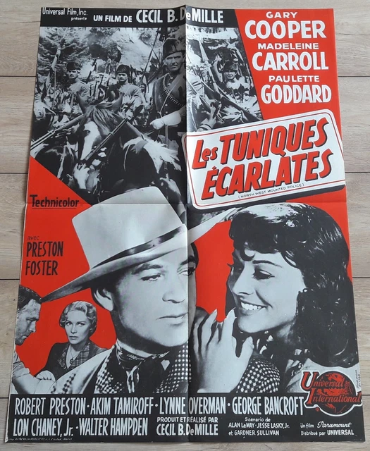 AFFICHE DE CINEMA 60x80 LES TUNIQUES ECARLATES GARY COOPER EUR 9,00 ...