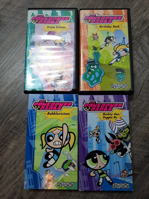 THE POWERPUFF GIRLS VHS 4 Lot Cartoon Network Bubblevicious Birthday ...