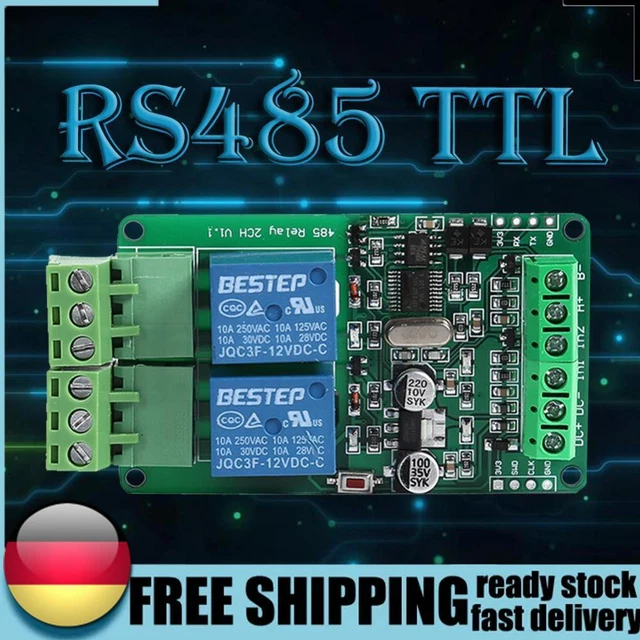 Modbus Rtu 2 Way Relay Module Ttlrs485 Interface Communication With Indicator Eur 599