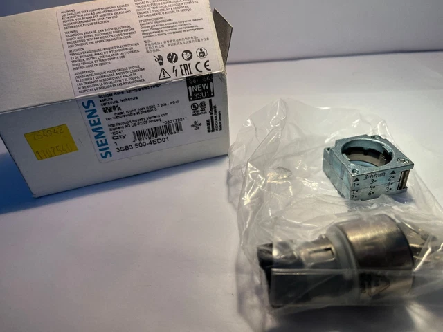 SB3500-4ED01, SIEMENS 3SB3 3-Positionen I-O-II Schlüsselschalterkopf, momentan, 22 mm EUR 32,10 ...
