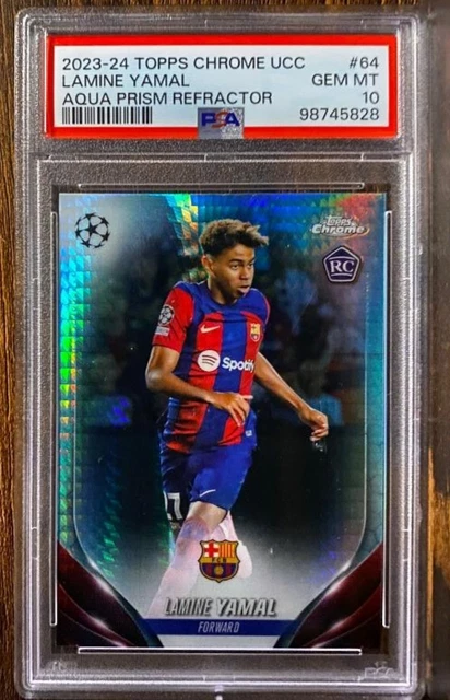 2023-24 TOPPS CHROME UCC Lamine Yamal Rookie Card RC Refractor PSA Gem ...