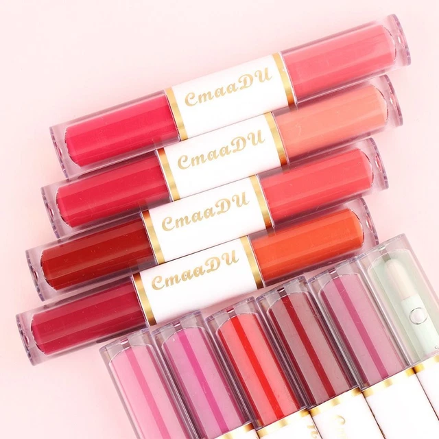 SILKY LIP GLAZE Plump Matte Lipstick Sweet Two-color Lip Gloss Ladies ...