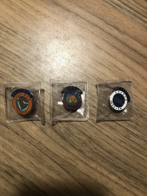 3X BRITISH ARMED Forces Veterans Pin Badge Cyprus, Gulf War & Northern ...