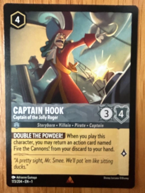 DISNEY LORCANA TCG: The First Chapter: Rare Card: Captain Hook ...