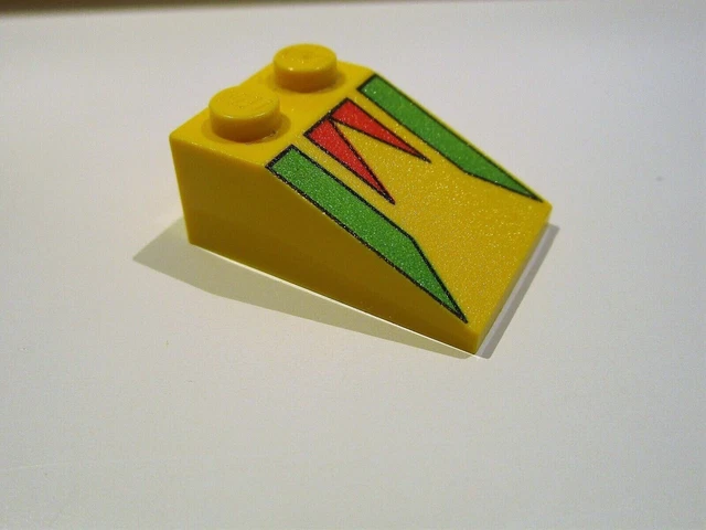 LEGO-SLOPE 33 3X2-DECORATED-GAGLIARDETTO FREESTYLE VERDE E ROSSO ...