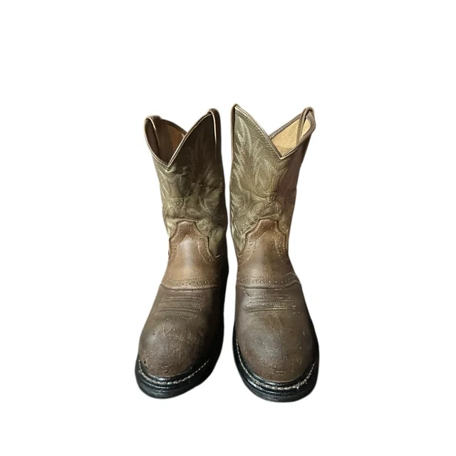 ARIAT WORK BOOTS F2413-18 Composite Toe Leather Size 8.5 EE Embroidered ...