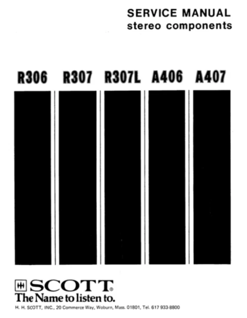 SCOTT R306 R307 R307L A406 A407 Schematic Service Manual Schematic ...
