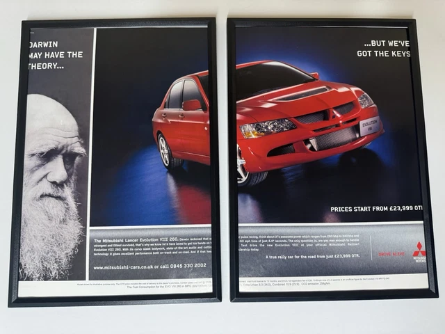 FRAMED ORIGINAL MITSUBISHI Evo VIII 260 Magazine Advert Poster Man Cave ...