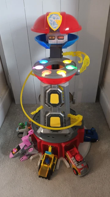 HUGE PAW PATROL Mighty Pups Lookout Tower Light Sounds Bundle Lots Of ...