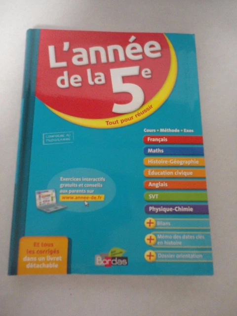 CAHIER DE RÉVISION L’ANNÉE DE LA 5e POUR TOUTE LES MATIÈRES (ref 1.761 ...