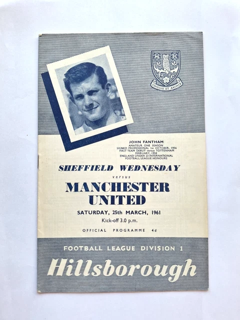 SHEFFIELD WEDNESDAY V Manchester United Season 1960-61 Football ...