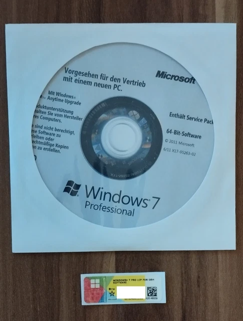 MICROSOFT WINDOWS 7 Professional Lizenz Key + Windows7 64-Bit SP1 Install Medium EUR 5,40 ...