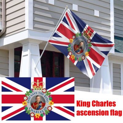 NEW KING CHARLES 111 Flag 5x3ft Limited edition Prince Charles NEW KING ...
