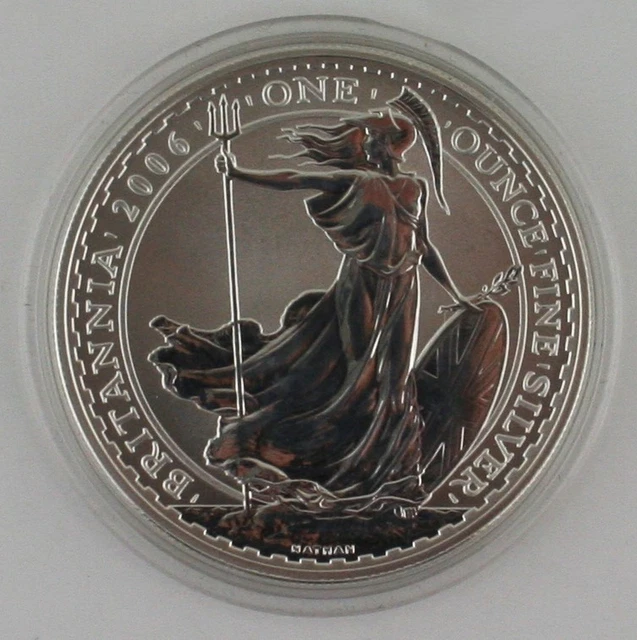 2006 BRITANNIA 1OZ Silver Two Pounds £2 coin, capsule, coin pouch + COA ...