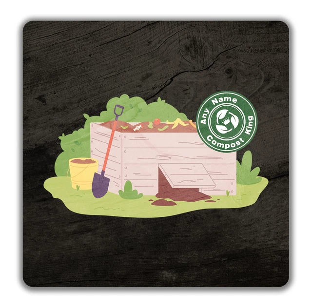 PERSONALISED COMPOST KING Gardener Farmer 2 Pack Drinks Coasters 9 x ...