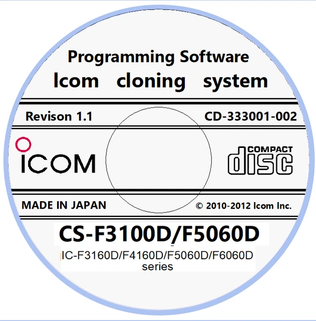 ICOM CS-F3100D/F5060D SOFTWARE R. 1.1 for IC-F3160D/F4160D/F5060D ...