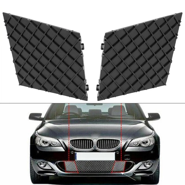 BLACK FRONT BUMPER Cover Mesh Grill Trim for BMW E60 51117897184/86 M ...