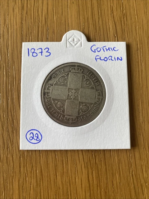1873 QUEEN VICTORIA Gothic Florin Silver Coin- 2 Shillings (28) £2.20 ...