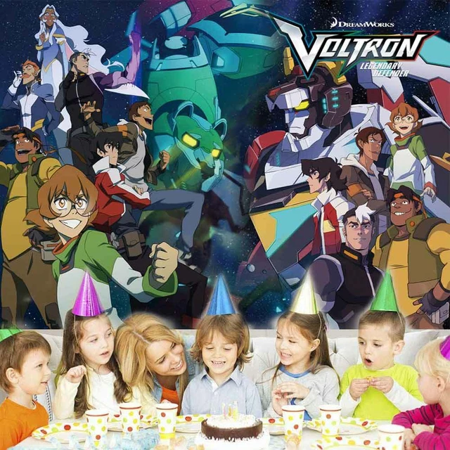 VOLTRON HAPPY BIRTHDAY Backdrop Banner Background Cartoon Vinyl Decor ...