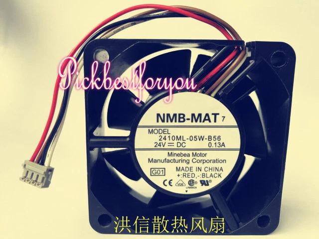 1PC NMB-MAT 2410ML-05W-B56 6025 DC24V 0.13A 4-wire Inverter Cooling fan ...