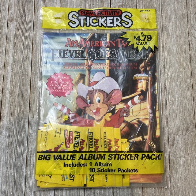 VINTAGE AN AMERICAN Tail Fievel Goes West Sticker Book SEALED w ...