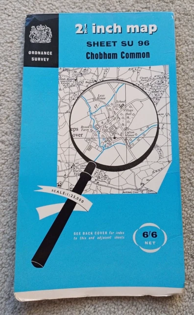 OS MAP 1:25,000 2.5 Inch Map Sheet SU 96 Chobham Common £1.24 - PicClick UK